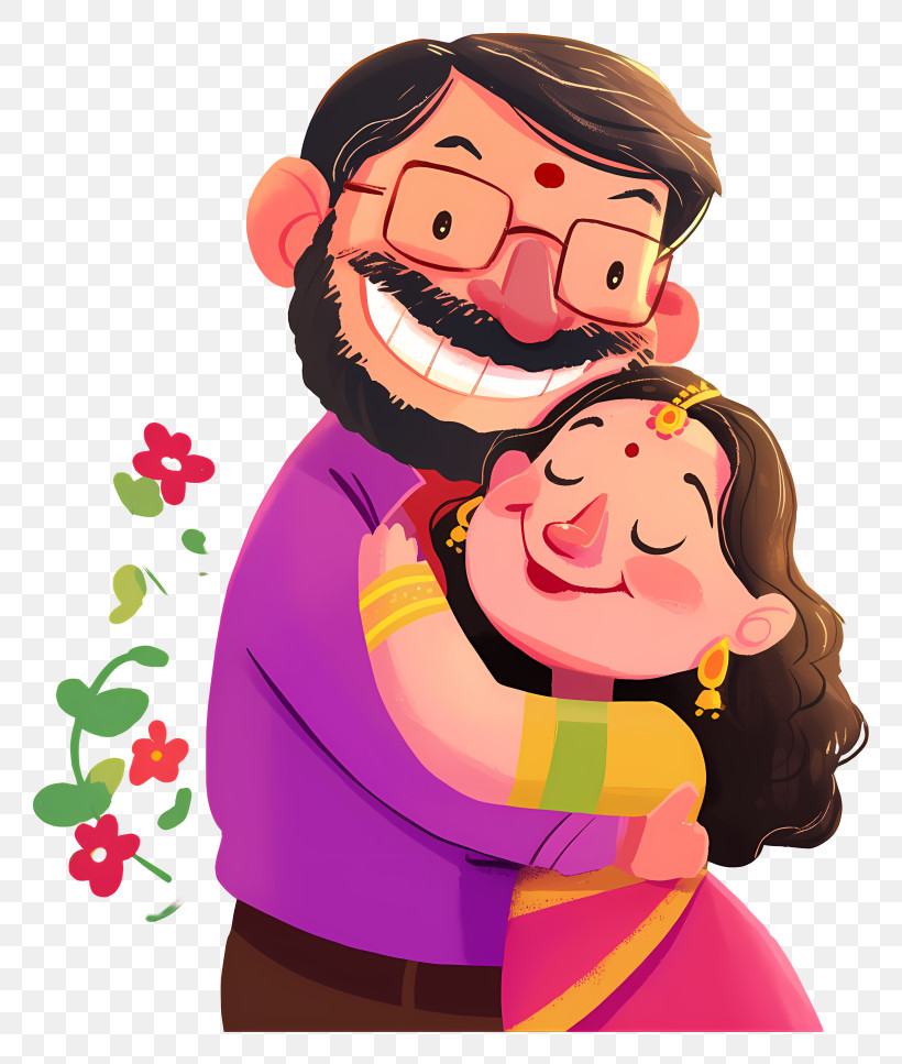 Indian Father And Mother - Joyful Father And Daughter Hug, PNG ...