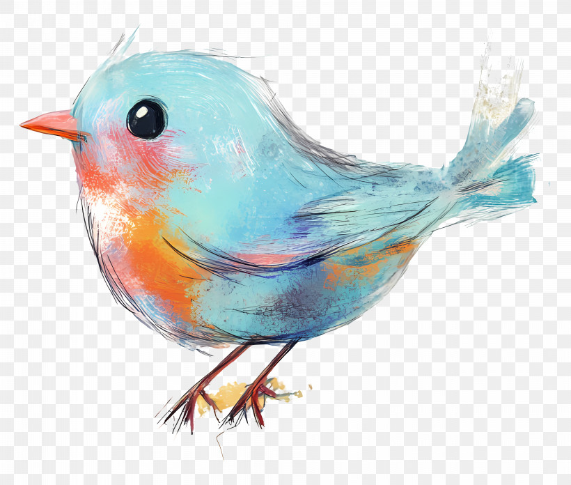 Pastel Bird - Colorful Watercolor Painted Bird, PNG, 3824x3248px ...