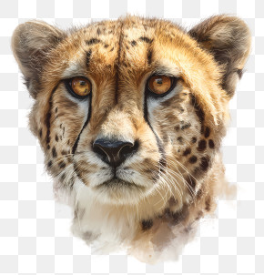 Cheetah Face - Cheetah Face Illustration PNG