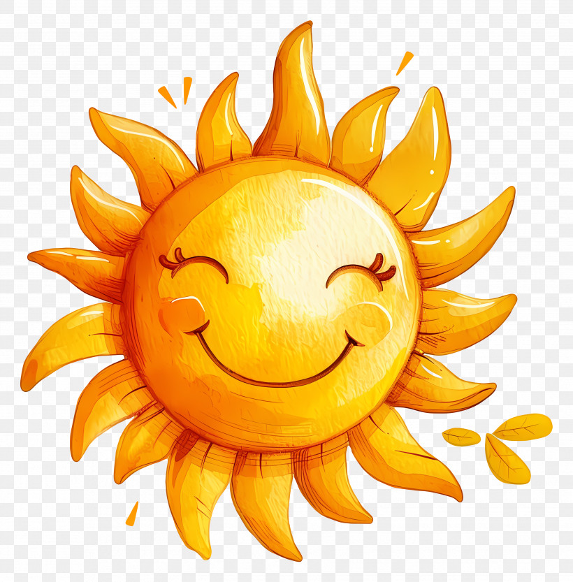 Kawaii Sun - Cheerful Smiling Sun Cartoon, PNG, 3508x3564px, Kawaii Sun ...