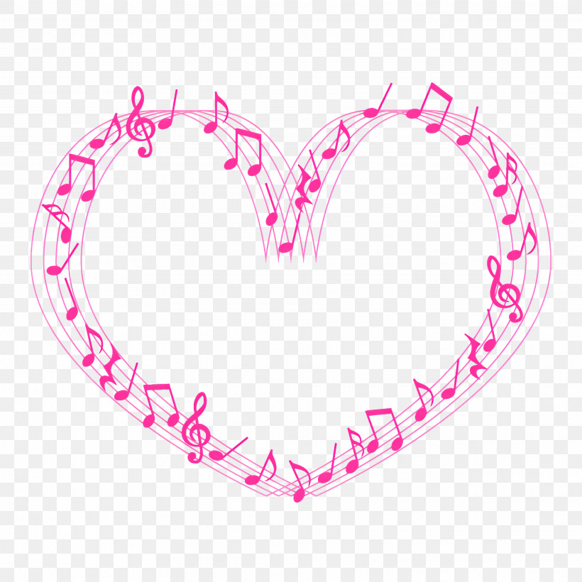 Music Notes - Heart Of Pink Musical Notes Illustration, PNG ...