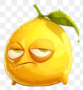 Grumpy Yellow Lemon Cartoon PNG Images, Download free Grumpy Yellow ...