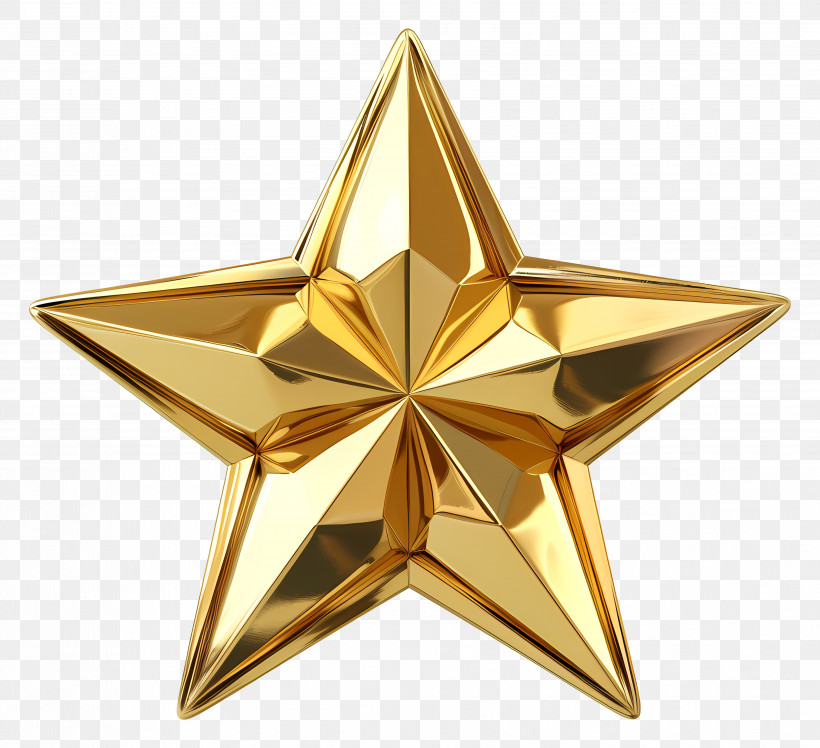 Gold Star - Golden Shiny Star Decoration Illustration, PNG, 3564x3252px, Gold Star, Award ...