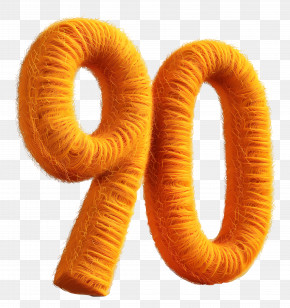 Number 90 - Fuzzy Number 90 Design PNG