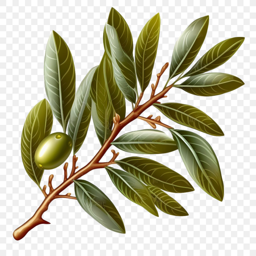 Olive Twig - Green Olive Branch With Leaves, PNG, 4096x4096px, Olive ...