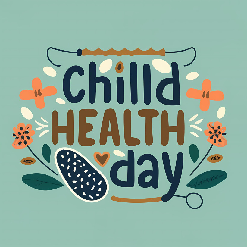 Child Health Day - Child Health Day Typography With Flowers, PNG ...