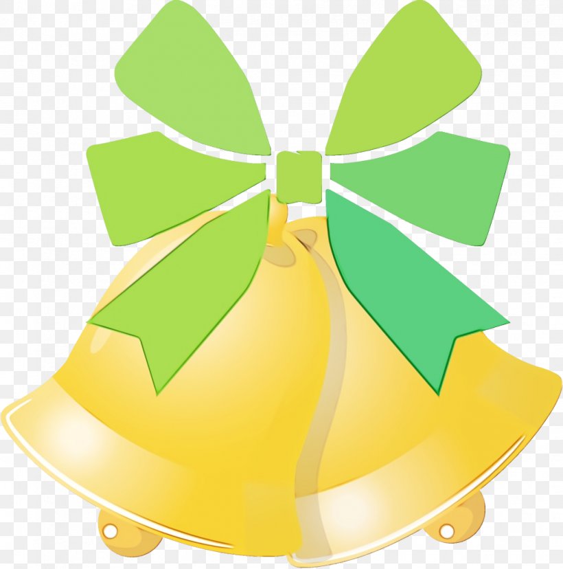 Green Yellow Wheel Ribbon Bell, PNG, 1016x1026px, Watercolor ...