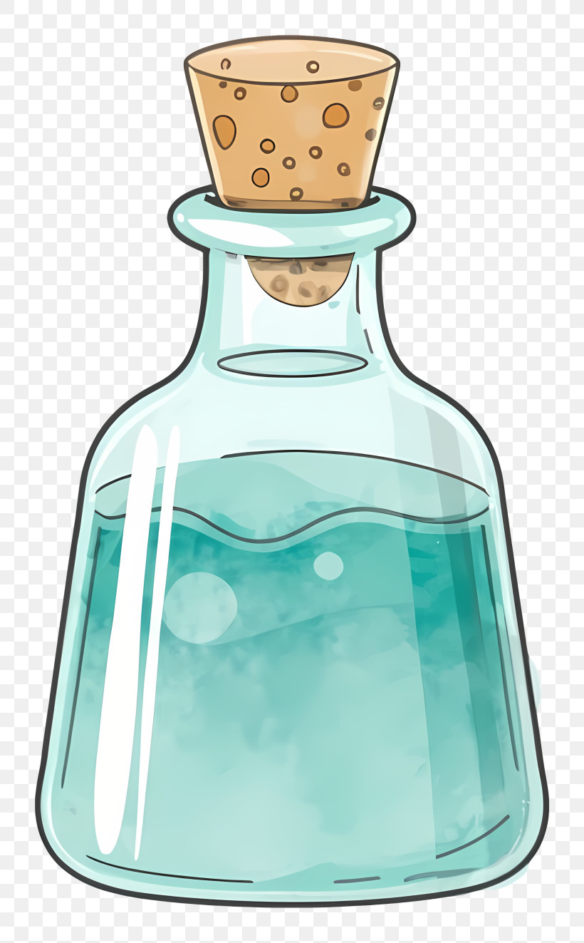 Cartoon - Glass Bottle With Blue Liquid And Cork, PNG, 2072x3344px ...
