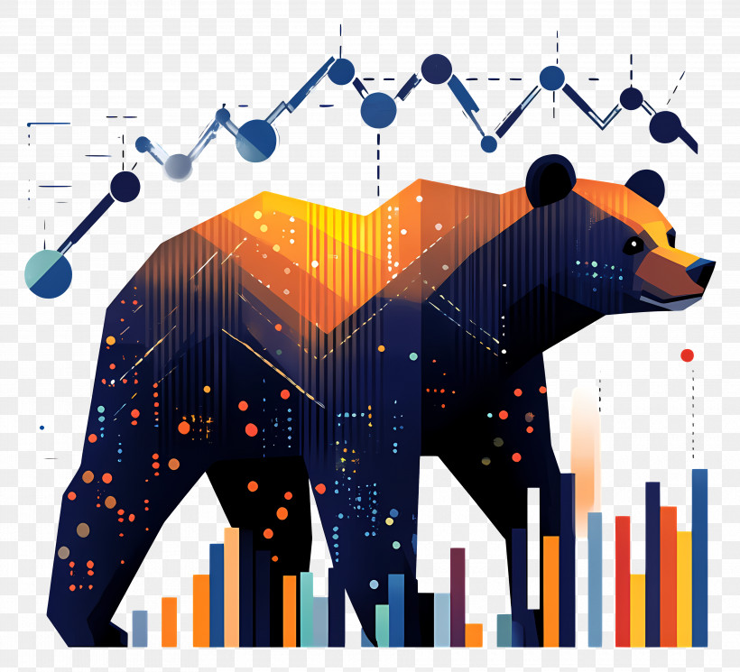 Stock Market - Geometric Bear With Market Bars, PNG, 3740x3400px, Stock ...