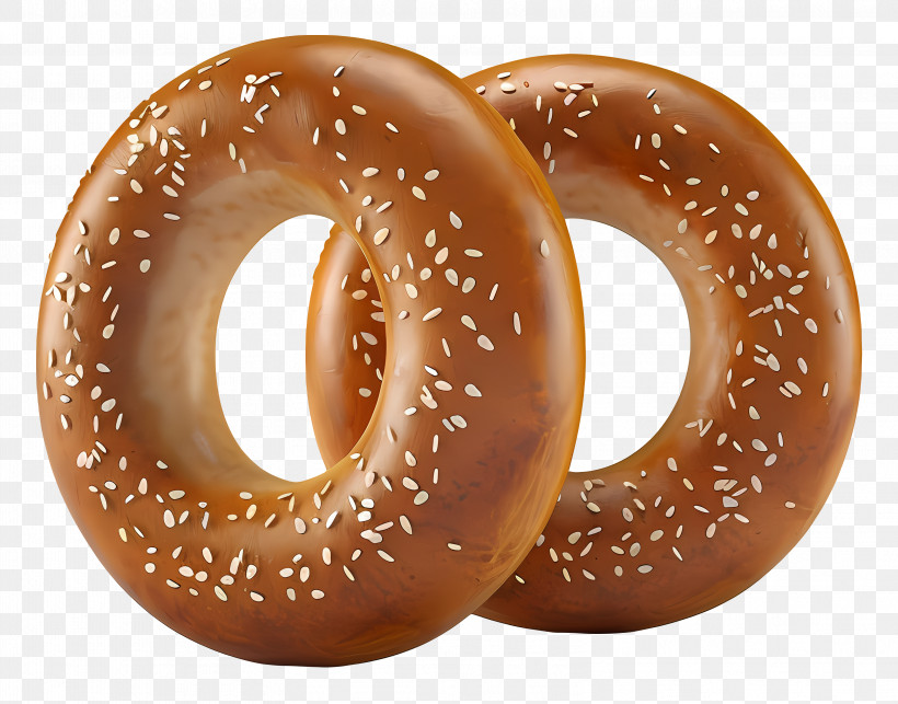 Bagel Bread - Bagels With Sesame In Flat Cartoon Style, PNG ...
