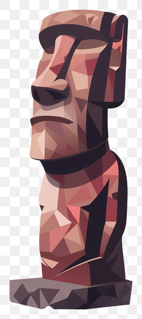 Moai - Easter Island Moai Cartoon Statue PNG