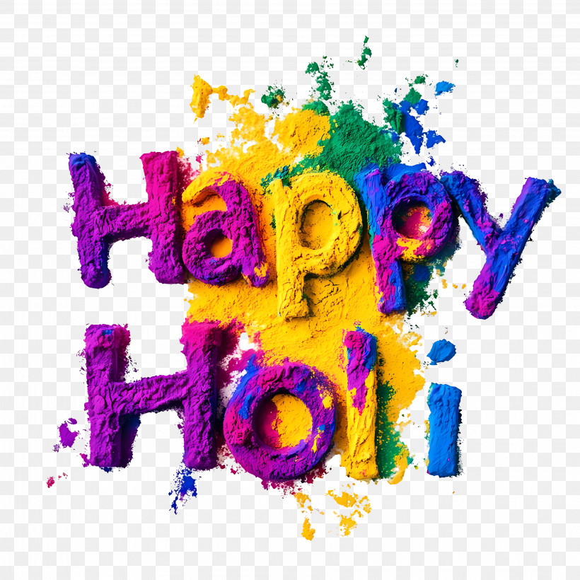 Holi Splash - Colorful Happy Holi Festival Greeting, PNG, 3872x3872px ...