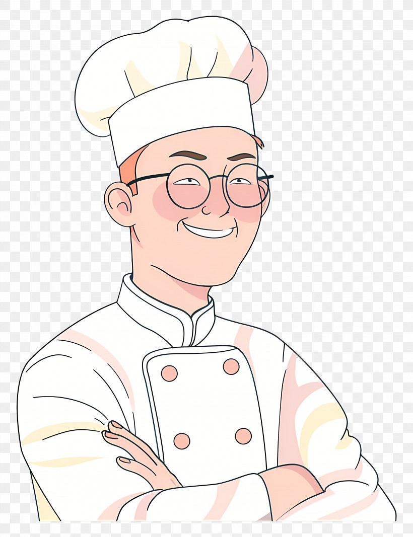 Chef - Cartoon Chef Illustration With Glasses, PNG, 3128x4072px, Chef ...