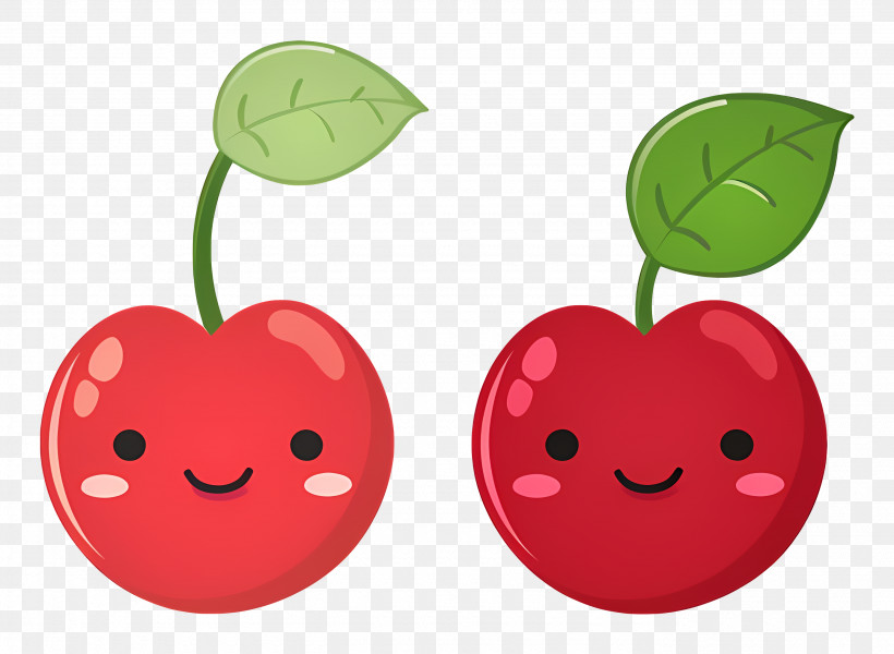 Cute Cherries - Cute Cherries With Smiley Faces, PNG, 2760x2020px, Cute ...