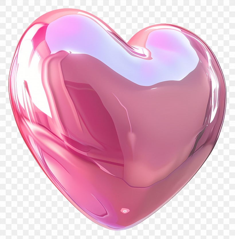 3d Heart - Smooth Pink Glass Heart, PNG, 3532x3584px, 3d Heart ...