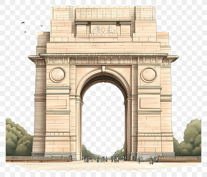 India Gate - Arch Monument Illustration, PNG, 4336x3704px, India Gate ...