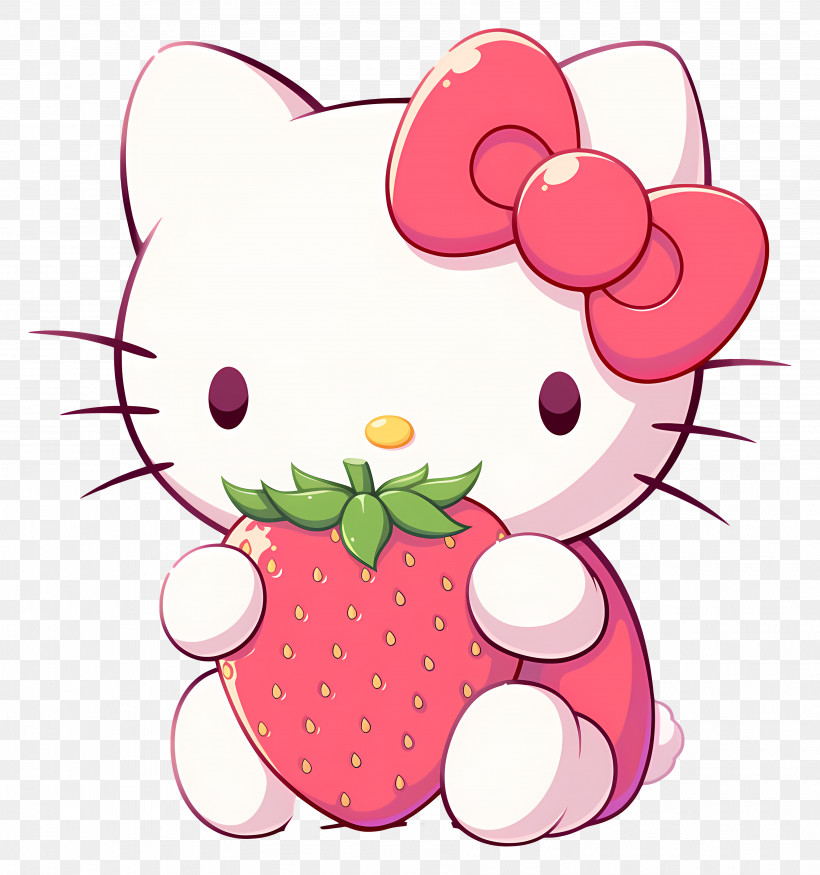 Hello Kitty With Strawberry - Hello Kitty Holding A Strawberry, PNG ...
