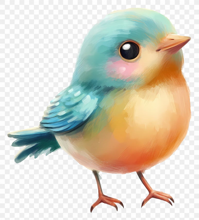 Pastel Bird - Cute Blue Bird In Cartoon Style, PNG, 3400x3772px, Pastel ...