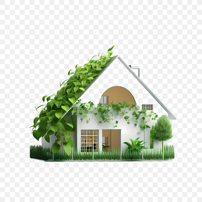 Eco House - House With Greenery And Sustainable Design, PNG ...