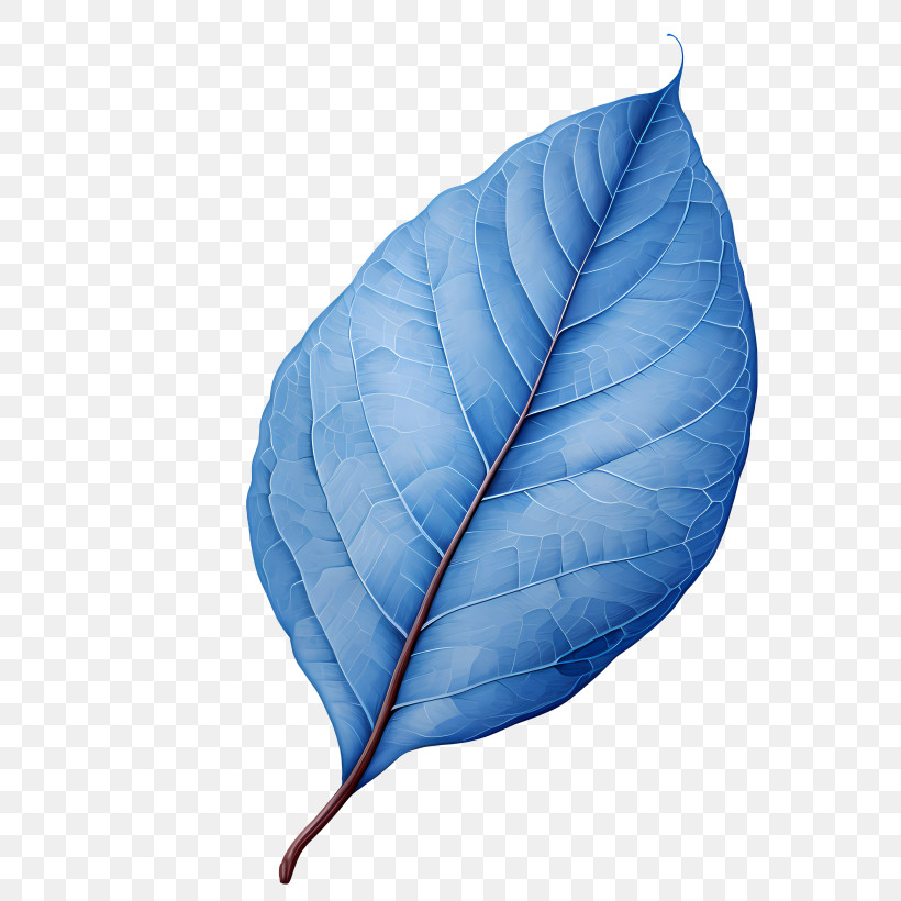 Blue Leaves - Blue Leaf Illustration With Detailed Texture, PNG ...