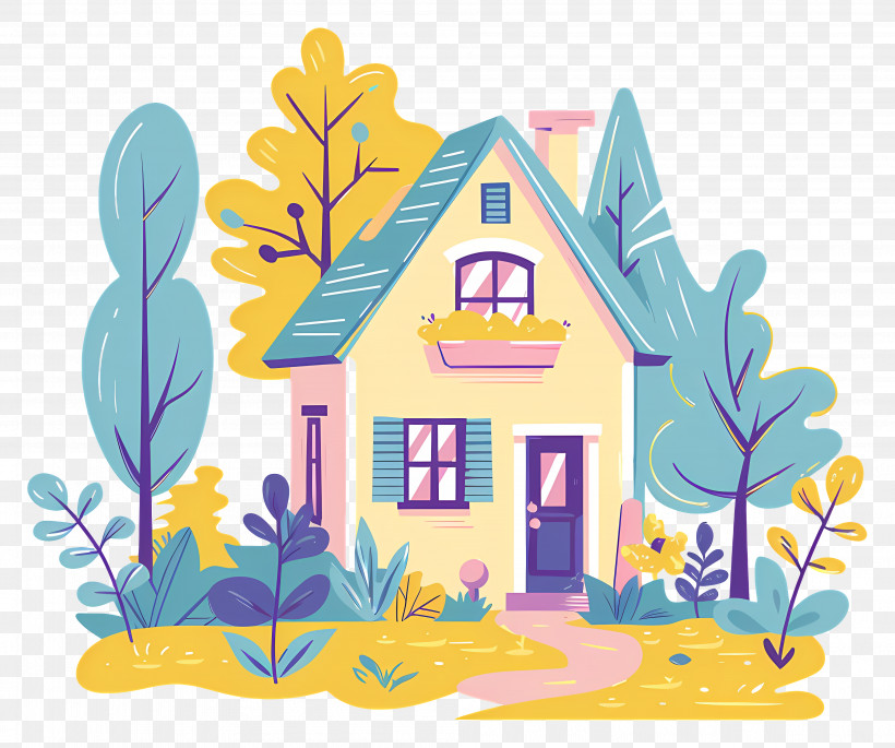 Front Yard - Bright And Colorful Nature-Inspired House, PNG ...