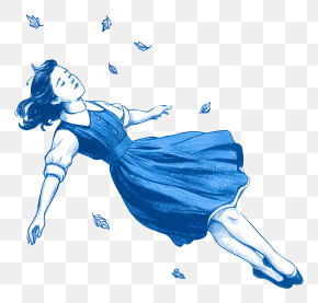 Falling Young Woman - Floating Woman In Casual Attire PNG