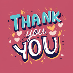 Thank You - Decorative Thank You Text Illustration PNG