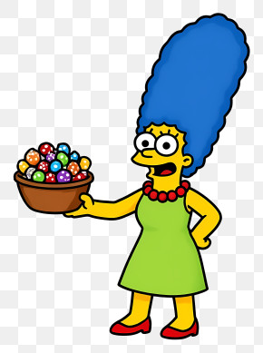 Marge Simpson - Cartoon Woman Holding Stockings PNG