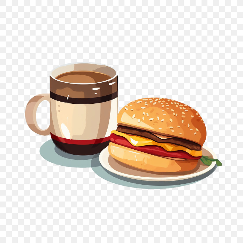 Hamburger - Coffee And A Cheeseburger Combo Meal, PNG, 4096x4096px ...
