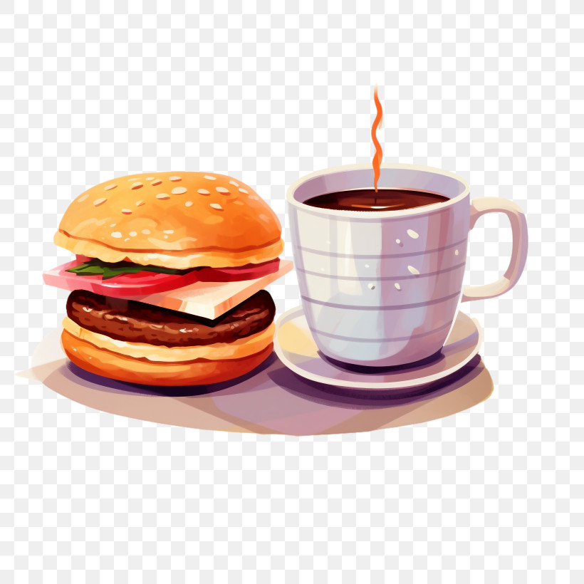 Hamburger - Burger And Coffee Breakfast Combo, PNG, 4096x4096px ...