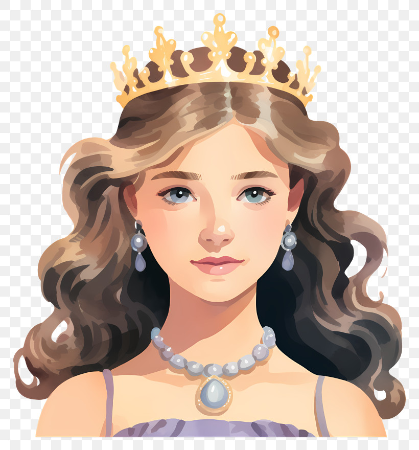 Watercolor Princess Half Length Portrait - Illustration Of A Beautiful ...