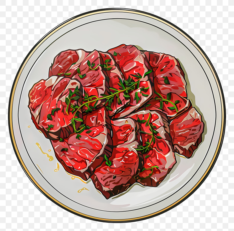 Roast Beef - Cooked Steak On Plate With Herbs, PNG, 3668x3616px, Roast ...