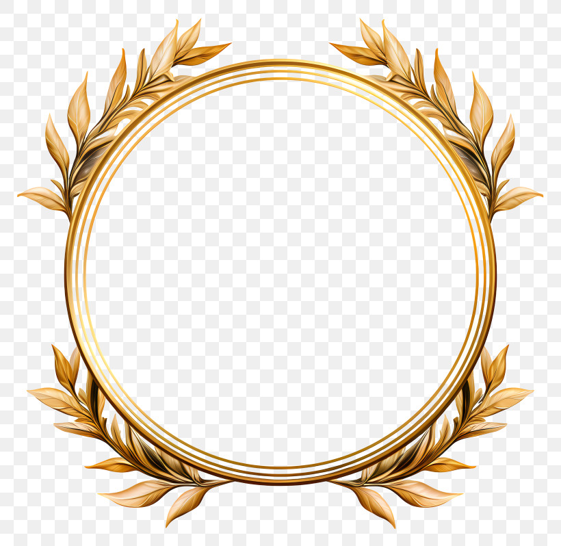 Hand Drawn Golden Frame - Golden Laurel Wreath Symbolizing Victory, PNG ...