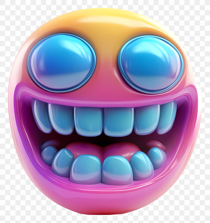 3d Smile Emoji - Vibrant Colorful Smiley Face With Big Eyes, PNG ...