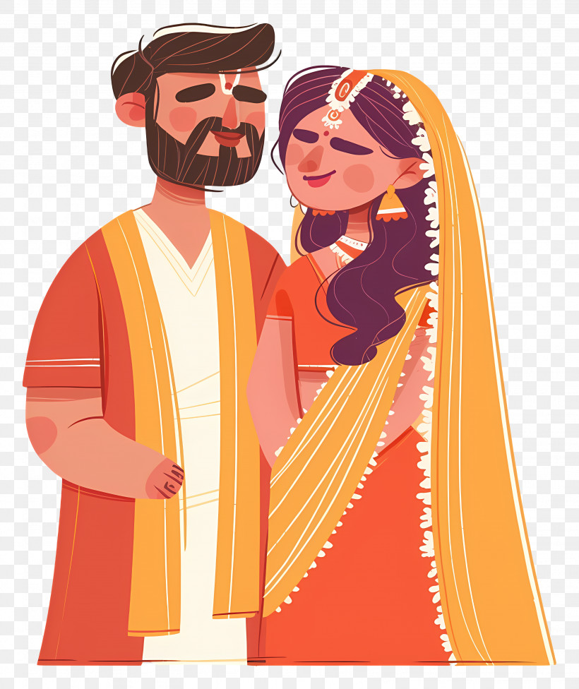 Indian Bride And Groom - Traditional Couple In Wedding Attire, PNG, 3176x3784px, Indian Bride ...