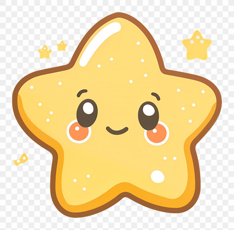 Kawaii Star - Cute Yellow Smiling Star Illustration, PNG, 2416x2376px, Kawaii Star, Adorable ...