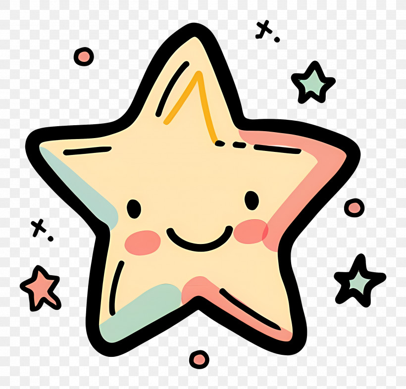 Cartoon Star - Cute Smiling Star Illustration With Fun Aesthetic, PNG ...