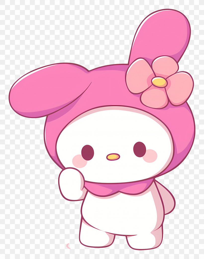 My Melody - Pink Bunny With A Flower In One Ear, PNG, 2928x3716px, My ...