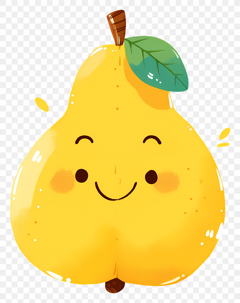 Cute Cartoon Pear - Smiling Pear Cartoon With Cute Design, PNG ...