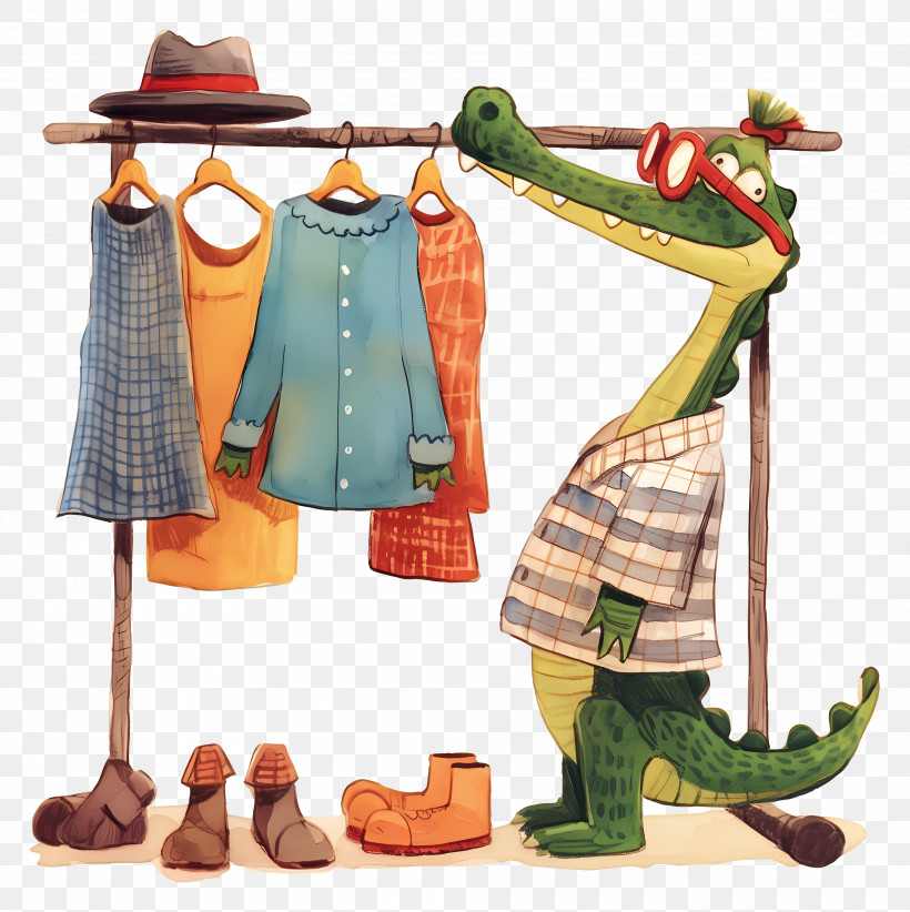 Fashion Crocodile - Crocodile With Fashionable Wardrobe, PNG ...