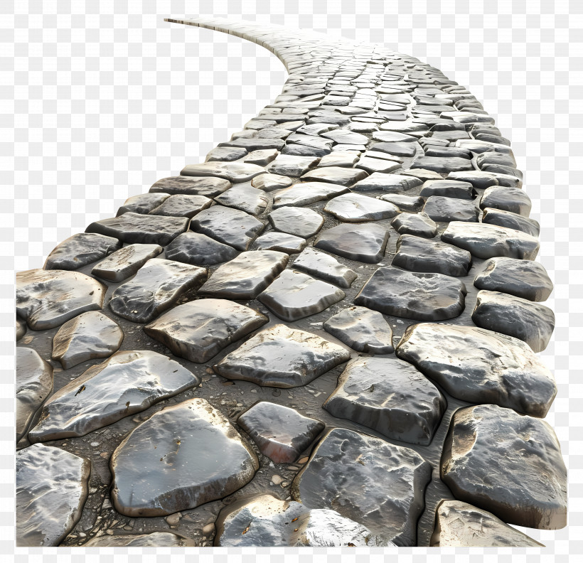 Pavement - Curved Cobblestone Path, PNG, 4336x4188px, Pavement ...