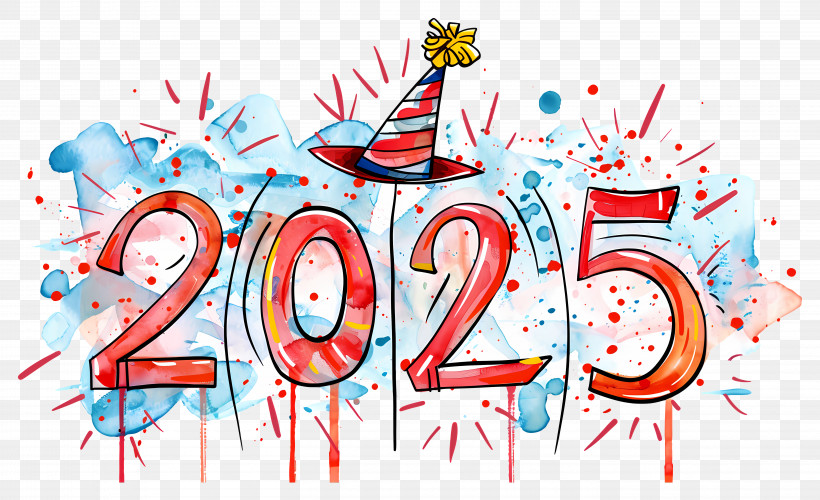 2025 Year - Colorful 2025 Party Celebration Design, PNG, 5640x3440px ...