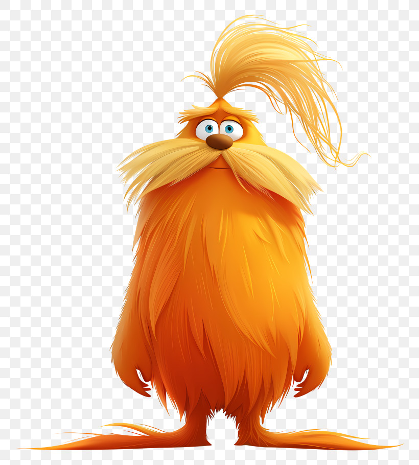 Lorax - Orange Cartoon Character With A Funny Expression, PNG ...
