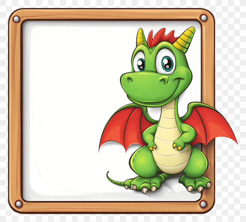 Empty Photo Frame - Adorable Cartoon Dragon, PNG, 3824x3456px, Empty ...
