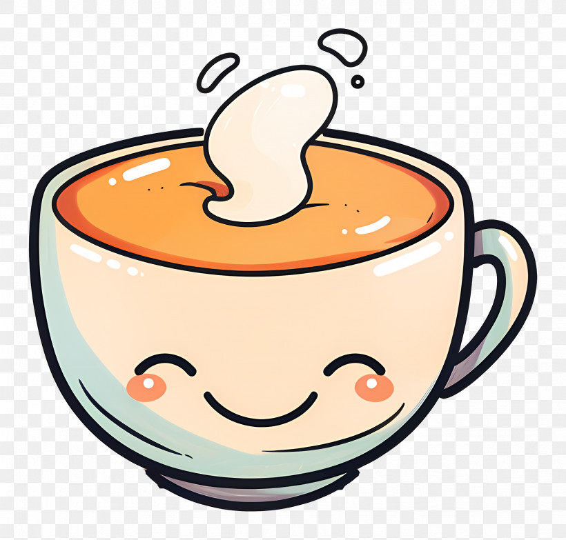 Cute Coffee Cup With Smile - Cute Smiling Coffee Cup Illustration, PNG ...