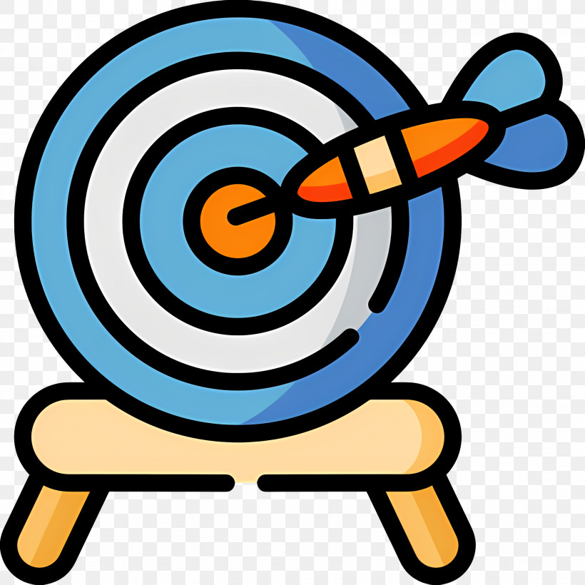Dart Board - Target With A Dart Illustration For Success Concept, PNG ...