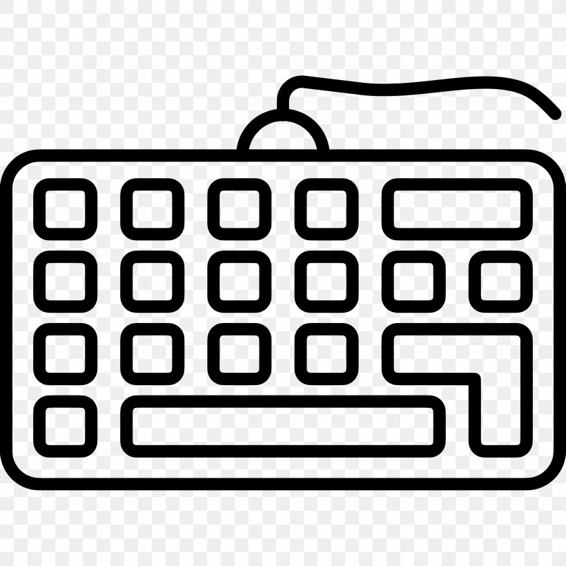 Computer Keyboard - Keyboard Outline Icon Design, PNG, 2048x2048px, Computer Keyboard, Black ...