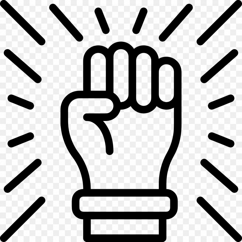 Courage - Fist Outline With Emphasizing Rays, PNG, 2048x2048px, Courage ...