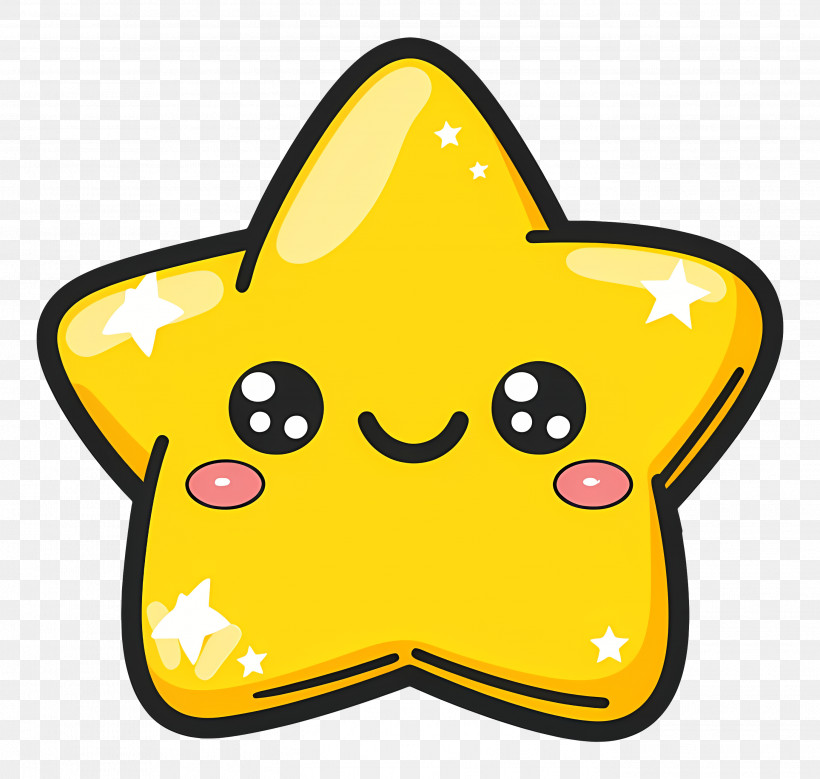 Kawaii Star - Cute Yellow Star With Smiling Face, PNG, 2748x2612px, Kawaii Star, Adorable ...