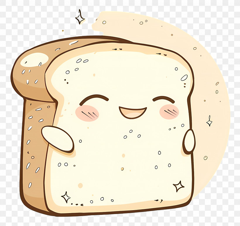 Bread Loaf - Smiling Bread Slice Cartoon, PNG, 3200x3016px, Bread Loaf ...